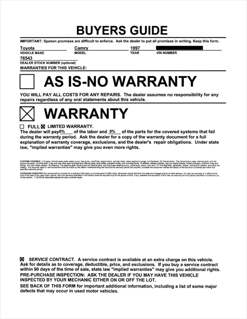 FTC Buyers Guide Label | VINSHOTS